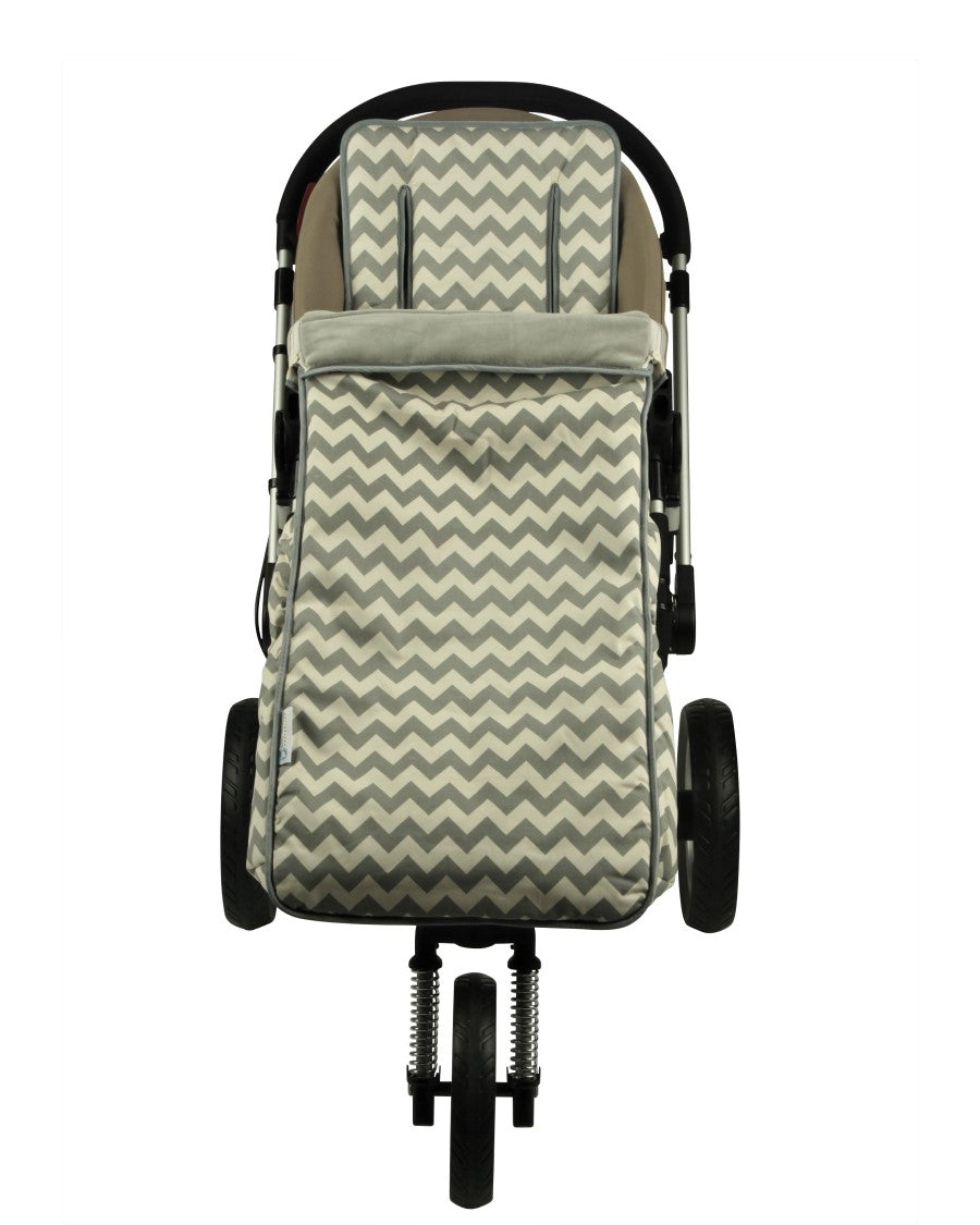 Toddler Footmuff & Pram Liner Set - Grey Chevron – Keep Me Cosy