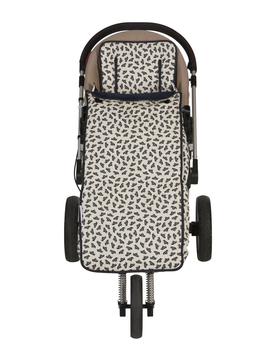 2 in 1 Toddler Footmuff Set - Navy Boat – Keep Me Cosy